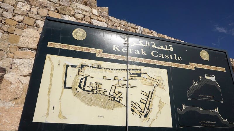Map of Kerak Castle in Jordan. Editorial Stock Image - Image of travel ...