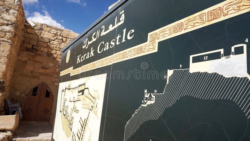 Map of Kerak Castle in Jordan. Editorial Image - Image of crusader ...