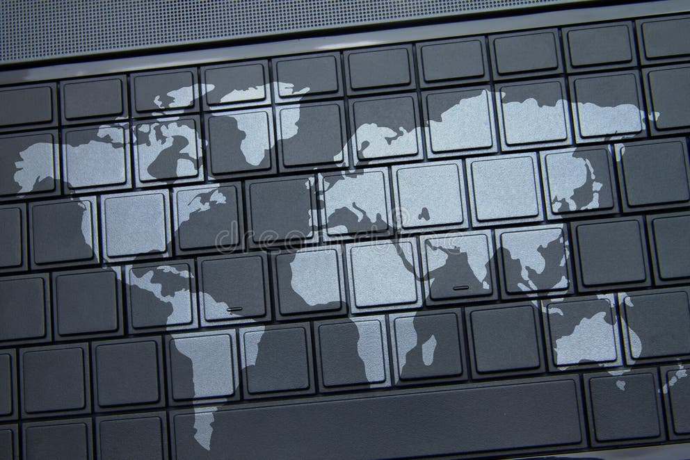 Map on keyboard. stock illustration. Illustration of world - 22064174