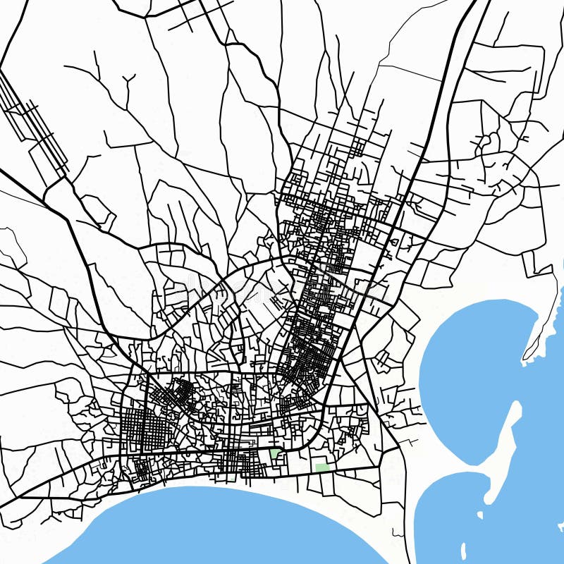 Map of Kismayo city. stock illustration. Illustration of artwork ...