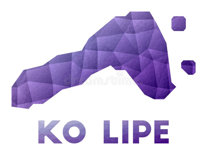 Map of Ko Lipe. Low Poly Illustration of the. Stock Vector ...