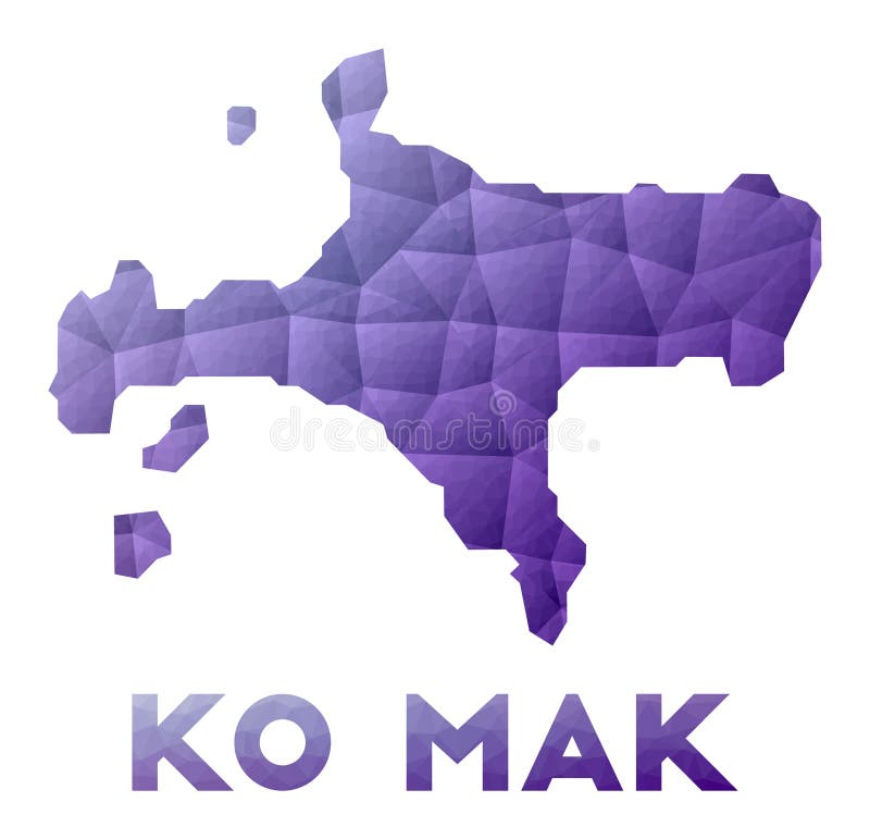 Map of Ko Mak. Low Poly Illustration of the. Stock Vector ...