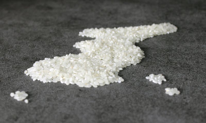 A Map of the Korean Peninsula Made of Rice. Stock Photo - Image of ...