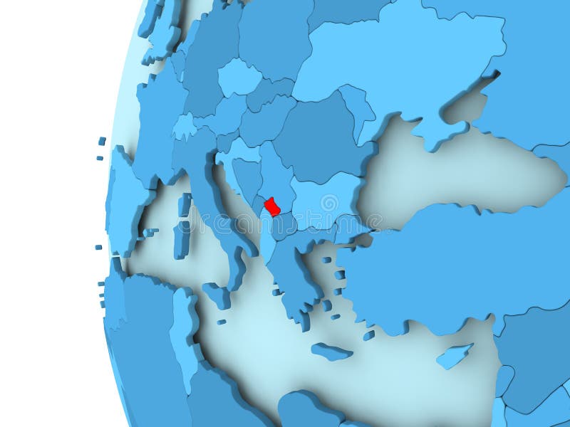 3D Render of Kosovo Map Shaded Relief Color Height Map on a Blue ... 3D Render of Kosovo Map Shaded Relief Color Height Map on a Blue ...