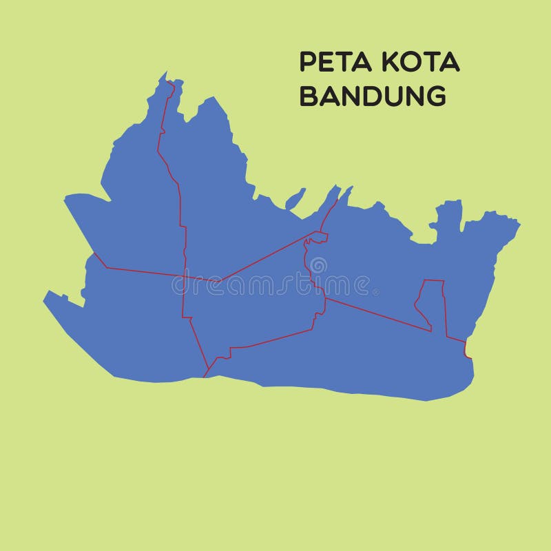 Map of Kota Bandung. Vector Illustration Decorative Design Stock Vector ...