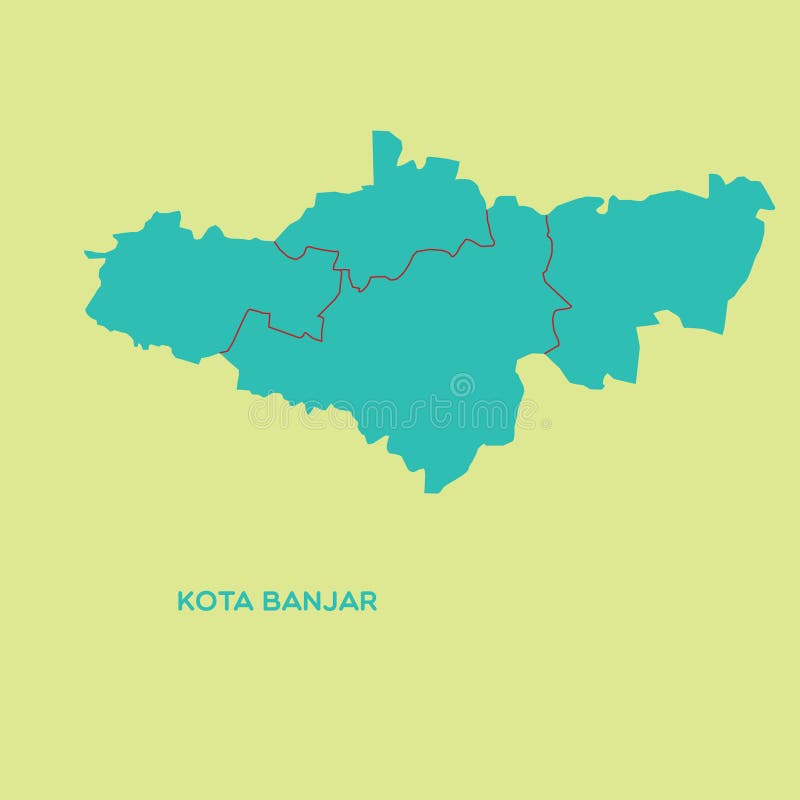Map of Kota Banjar. Vector Illustration Decorative Design Stock Vector ...