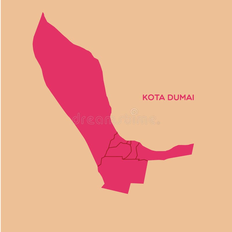 Map of Kota Dumai. Vector Illustration Decorative Design Stock Vector ...