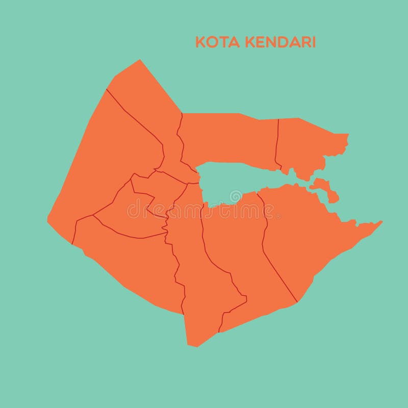 Map of Kota Kendari. Vector Illustration Decorative Design Stock Vector ...
