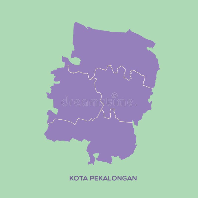 Map of Kota Pekalongan. Vector Illustration Decorative Design Stock ...