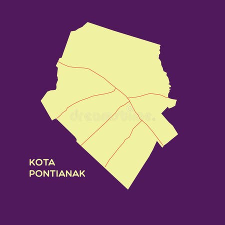 Map of Kota Pontianak. Vector Illustration Decorative Design Stock ...