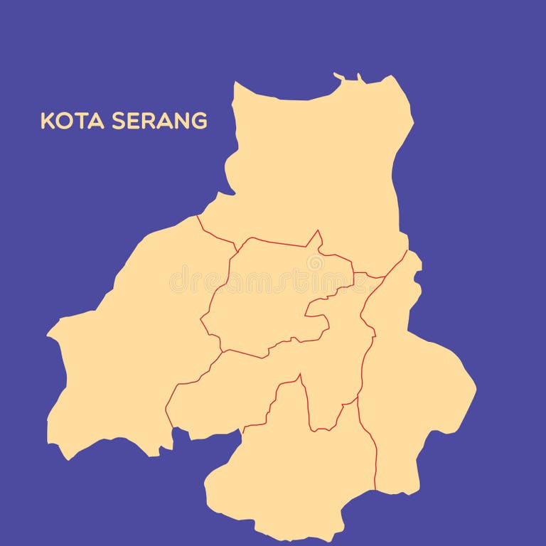 Map of Kota Serang. Vector Illustration Decorative Design Stock Vector ...