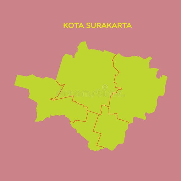 Map of Kota Surakarta. Vector Illustration Decorative Design Stock ...