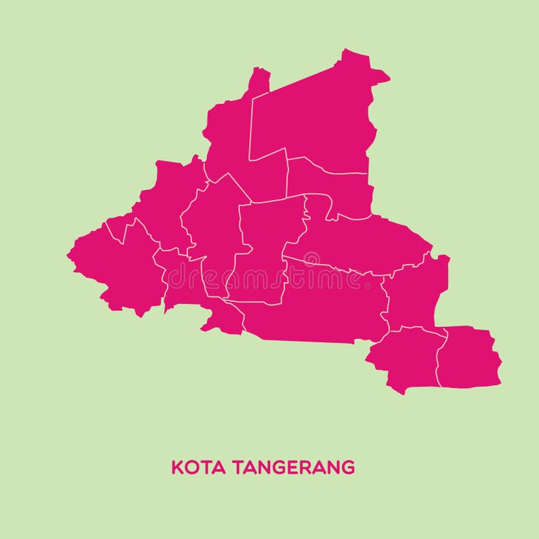 Map of Kota Tangerang. Vector Illustration Decorative Design Stock ...