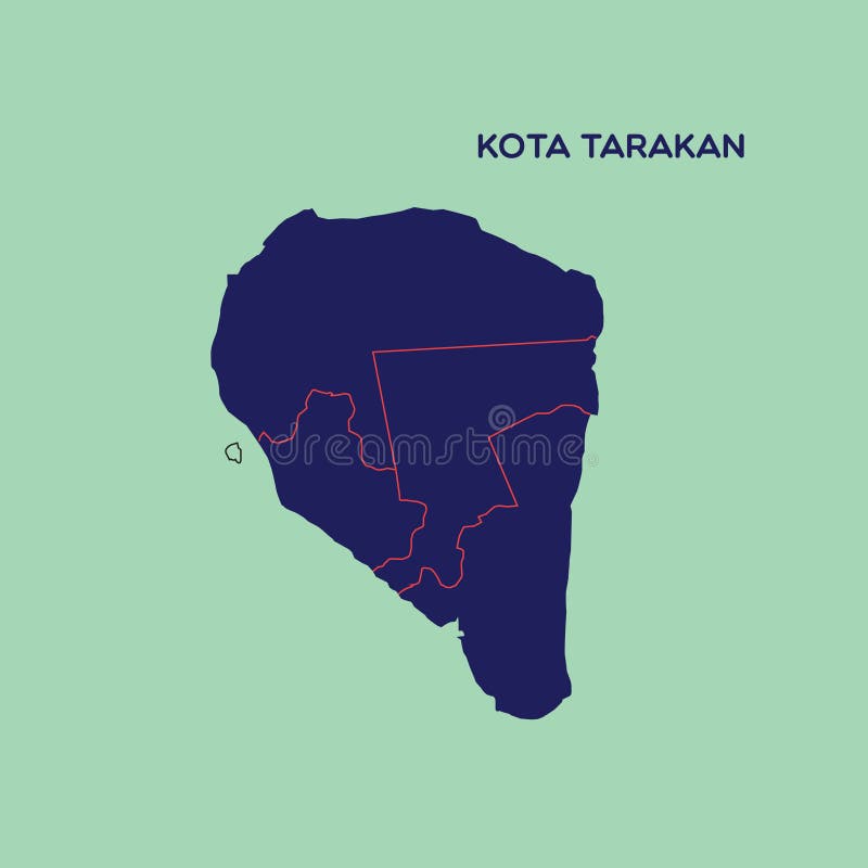 Map of Kota Tarakan. Vector Illustration Decorative Design Stock Vector ...