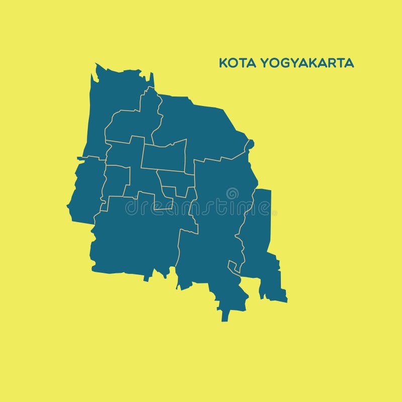 Map of Kota Yogyakarta. Vector Illustration Decorative Design Stock ...