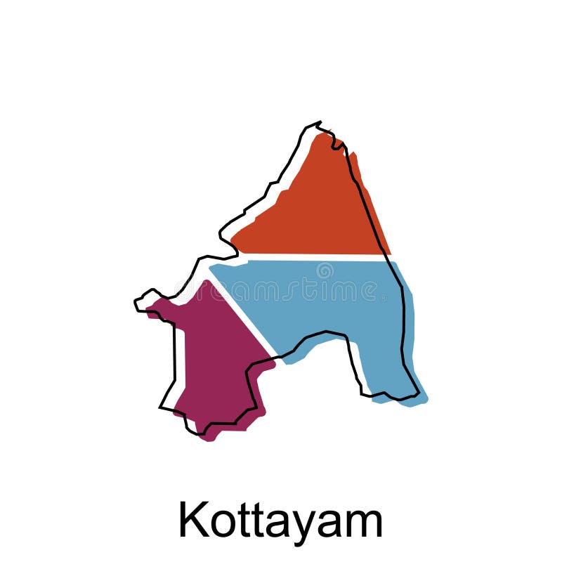 Kottayam District Kerala State, Republic of India Map Vector ...