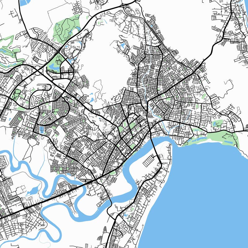 Map of Kuantan city. stock illustration. Illustration of pattern ...