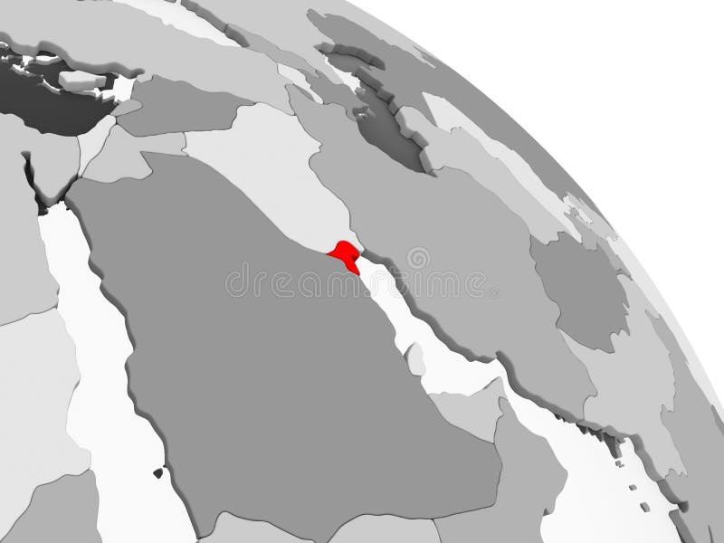 Map of Kuwait stock illustration. Illustration of render - 124907991