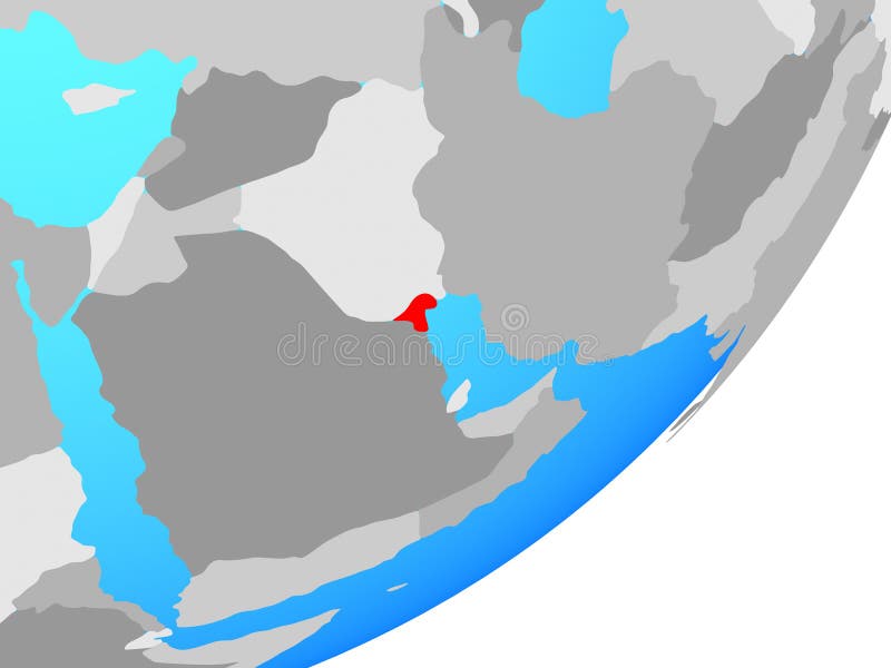 Kuwait on globe stock illustration. Illustration of symbol - 84689521