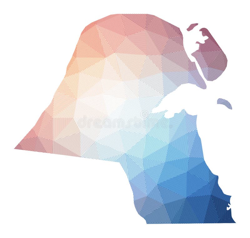 Map of Kuwait. stock vector. Illustration of diamond - 224532768