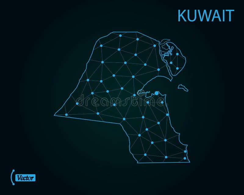 Map of Kuwait. Vector Illustration. World Map Stock Illustration ...