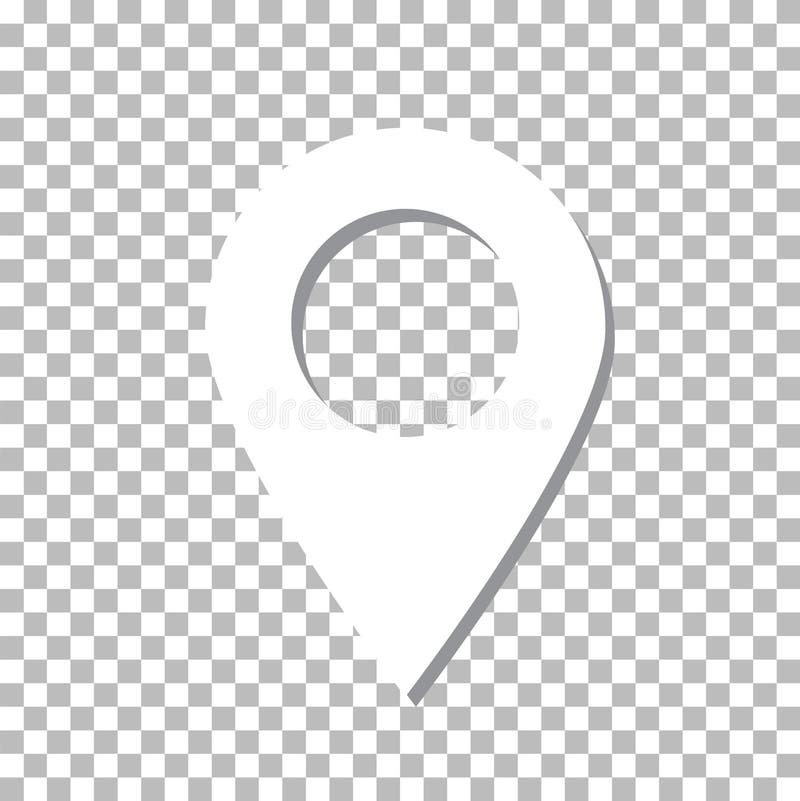 Map Label Icon on Transparent Background. Mark Pointer Sign. Pin White ...