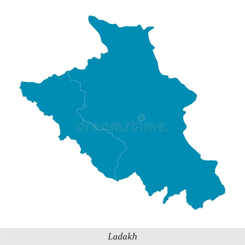 Map of Ladakh is a Union Territory of India with Districts Stock Vector ...