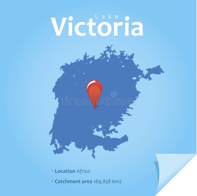 Map of Lake Victoria stock vector. Illustration of isolated - 98676076
