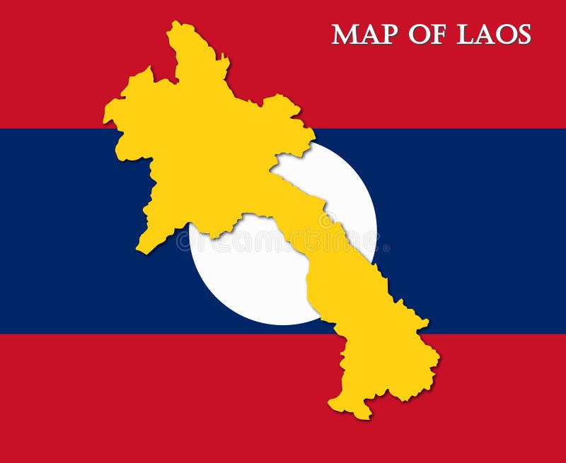 Laos Flag Map