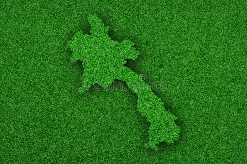 Map of Laos on green felt stock illustration. Illustration of symbol ...