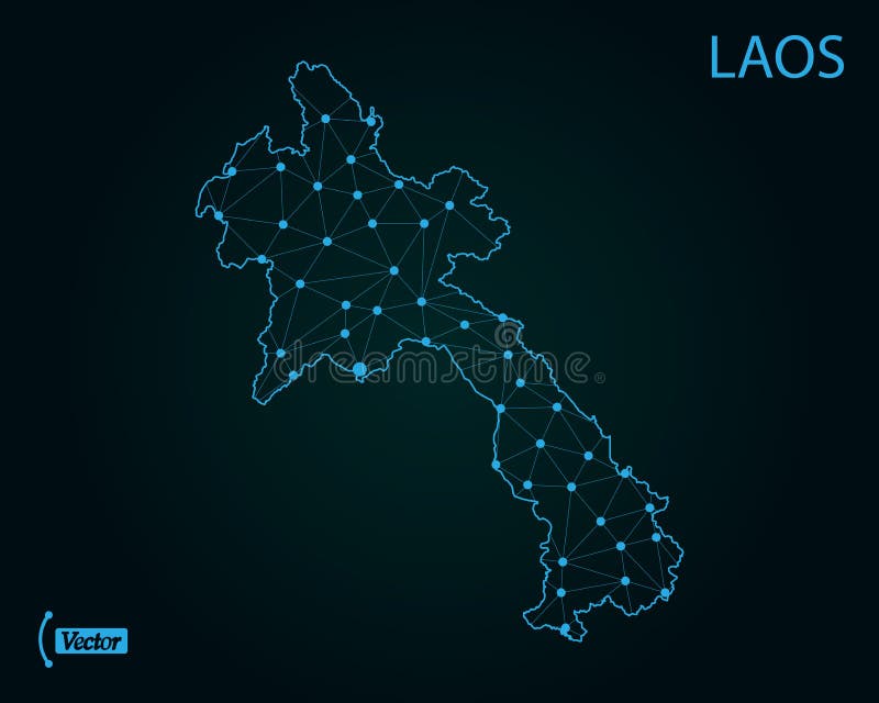 Map of Laos Network. Vector Illustration. World Map Stock Illustration ...