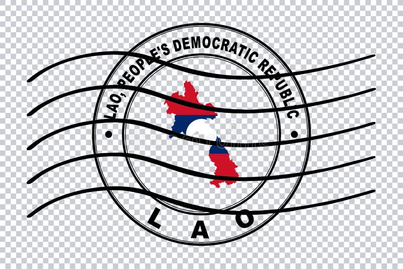 Map of Laos, Postal Passport Stamp, Travel Stamp Stock Illustration ...