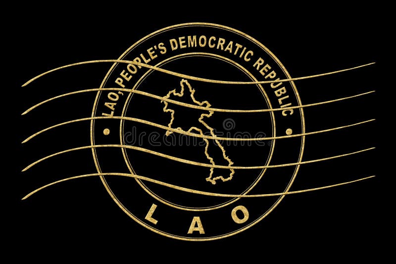 Map of Laos, Postal Passport Stamp, Travel Stamp Stock Illustration ...