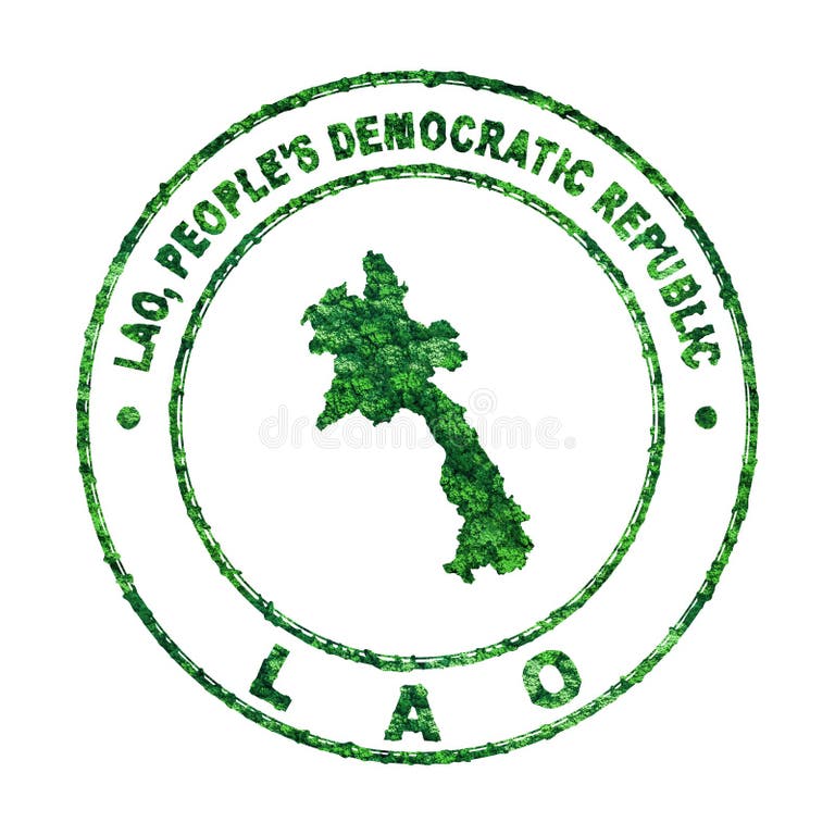 Map of Laos, Postal Stamp, Sustainable Development, CO2 Emission ...