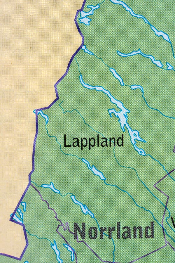 Map of Lappland in Sweden.. Stock Image - Image of finland, cold: 289393503