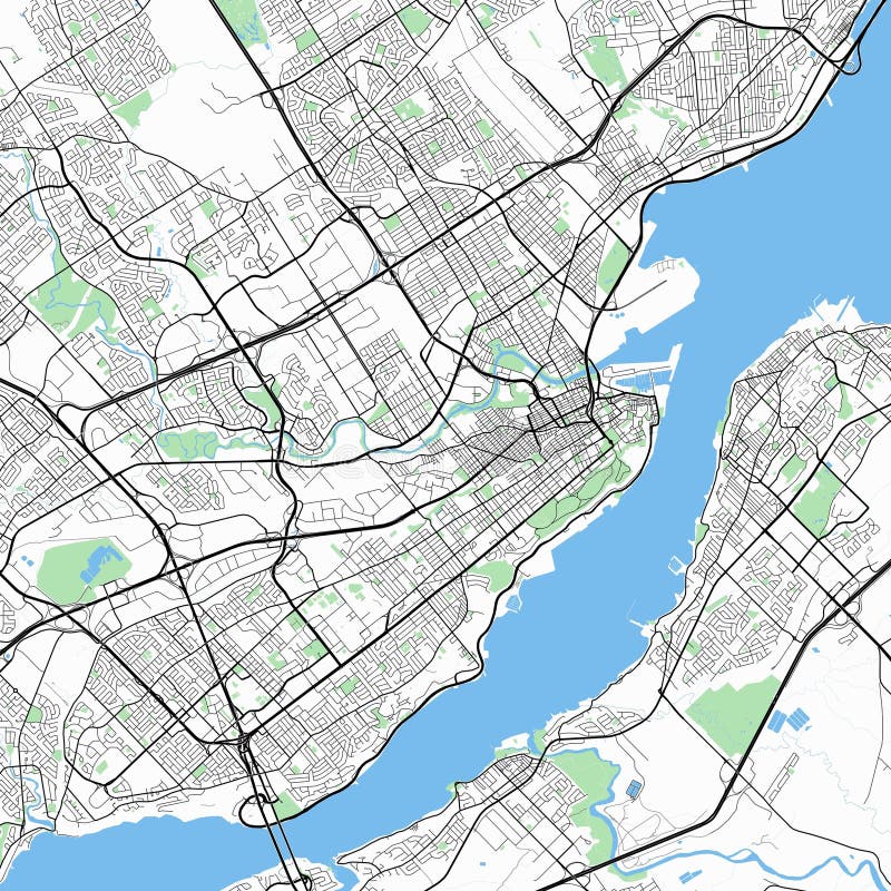Map of Quebec city. stock illustration. Illustration of cartoon - 314944976