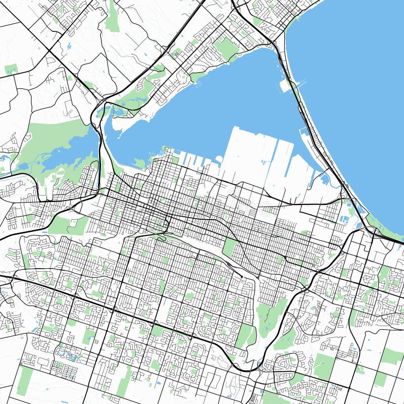 Map of the City of Hamilton. Stock Illustration - Illustration of ...