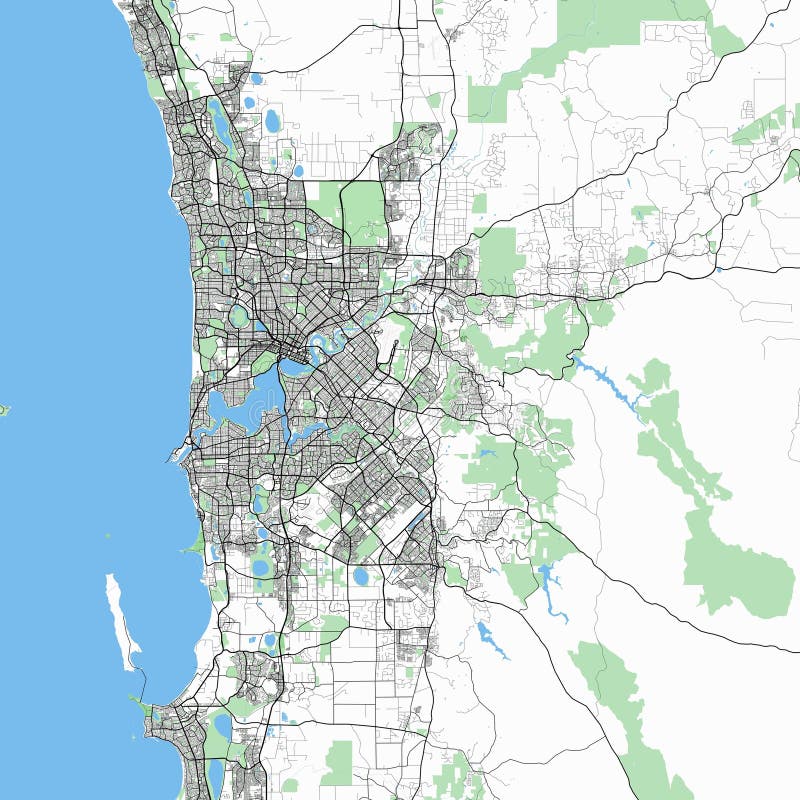 Map of Perth. stock illustration. Illustration of screenshot - 331607534