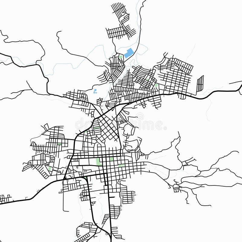 A Map of the City of Danl?. Stock Illustration - Illustration of branch ...