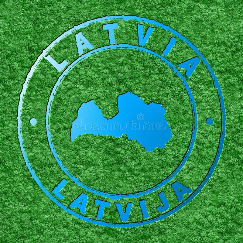 Map of Latvia, Forest with Water Map Stock Illustration - Illustration ...