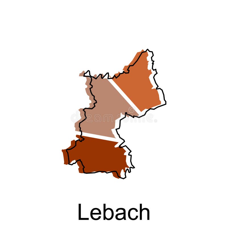 Map of Lebach Vector Illustration Design Template, Suitable for Your ...