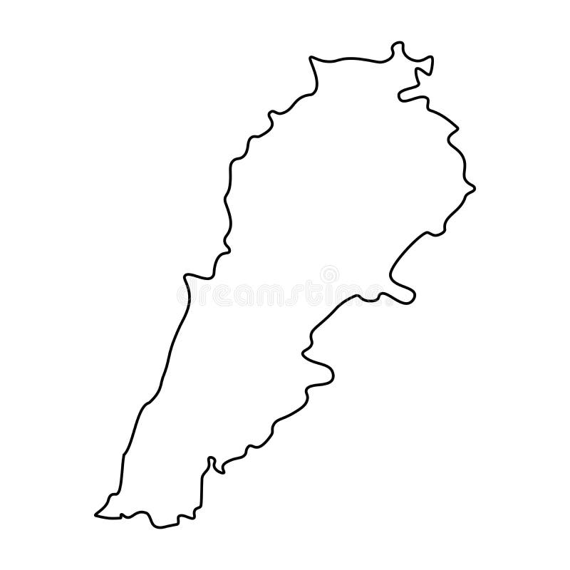Map of Lebanon - outline stock illustration. Illustration of lebanon ...