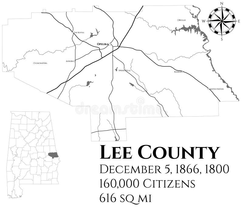 Lee County Map Stock Illustrations – 138 Lee County Map Stock ...