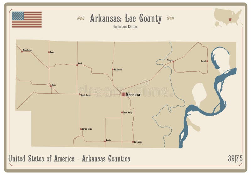 Arkansas Lee County Map Stock Illustrations – 21 Arkansas Lee County ...