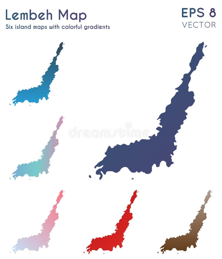 Map of Lembeh with Beautiful Gradients. Stock Vector - Illustration of ...