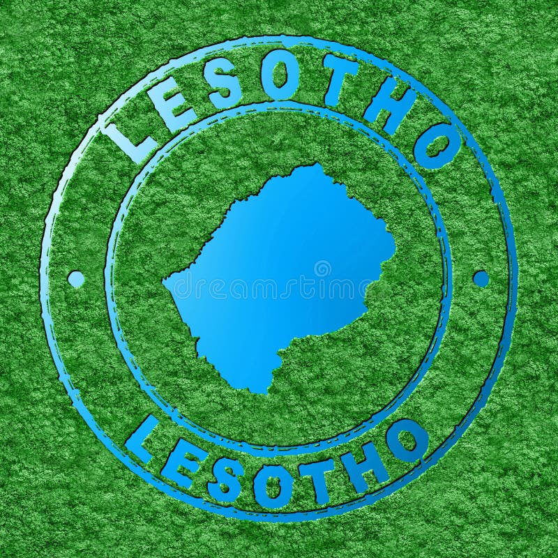 Map of Lesotho, Forest with Water Map Stock Illustration - Illustration ...