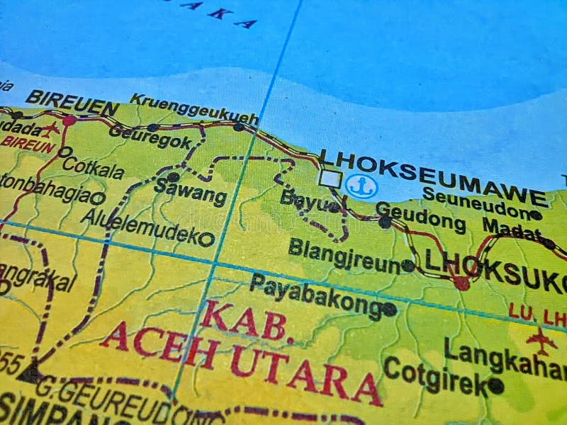 Map of Lhokseumawe. stock photo. Image of jakarta, national - 355423984