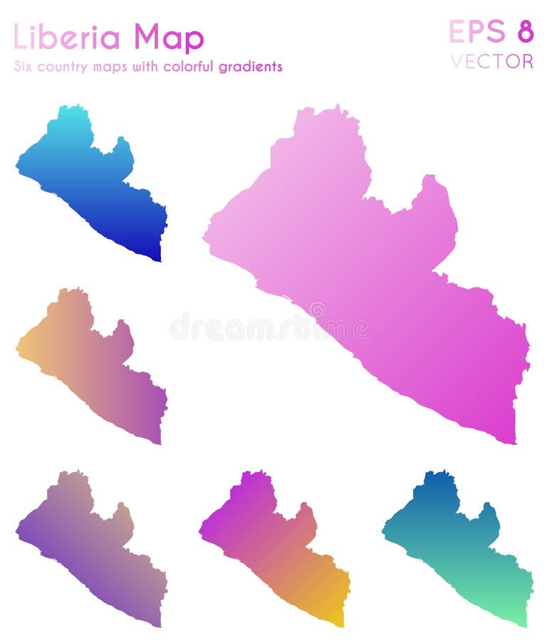 Map of Liberia with Beautiful Gradients. Stock Vector - Illustration of ...