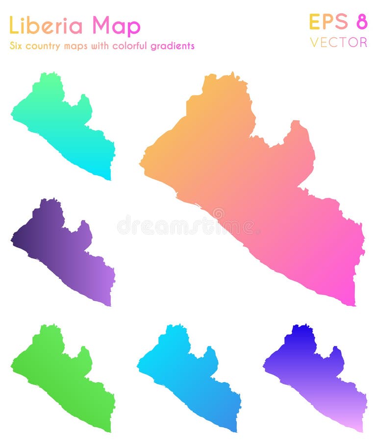 Map of Liberia with Beautiful Gradients. Stock Vector - Illustration of ...