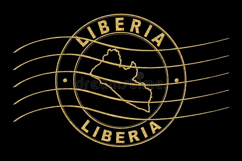 Map of Liberia, Postal Passport Stamp, Travel Stamp Stock Illustration ...